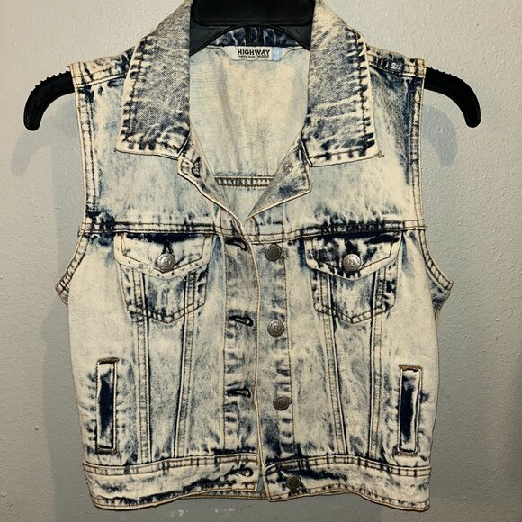 Highway Jeans | Jackets & Coats | Vintage Acid Wash Denim Vest Highway Jeans Sleeveless Grunge ...